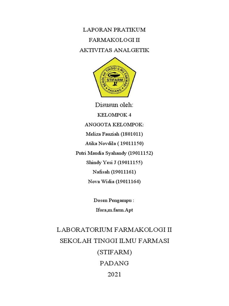 Laporan Pratikum Aktivitas Analgetik Kel.4 | PDF