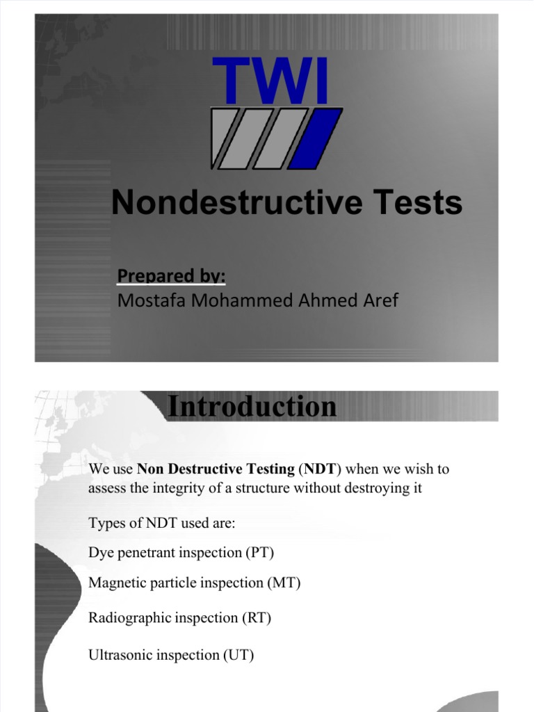 Introduction To NDT Methods | PDF | Nondestructive Testing | Radiography Introduction To NDT Methods | PDF | Nondestructive Testing | Radiography