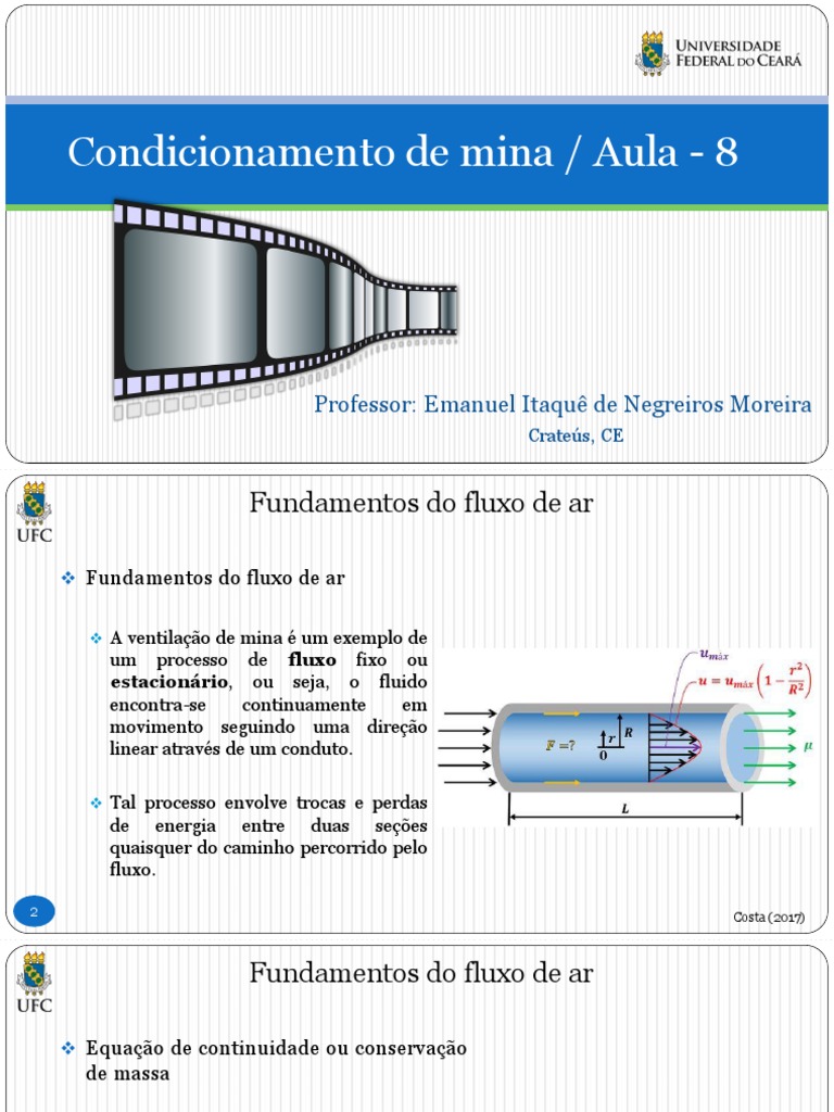 Aula 8 - Condicionamento de Mina | PDF | Mecânica dos fluidos | Coeficiente de Reynolds