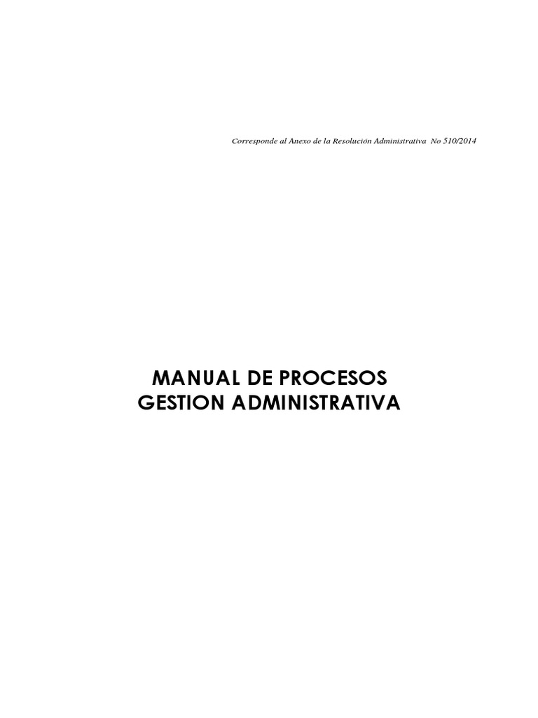 Manual de Procesos - Gestion Administrativa | Descargar gratis PDF | Planificación | Presupuesto
