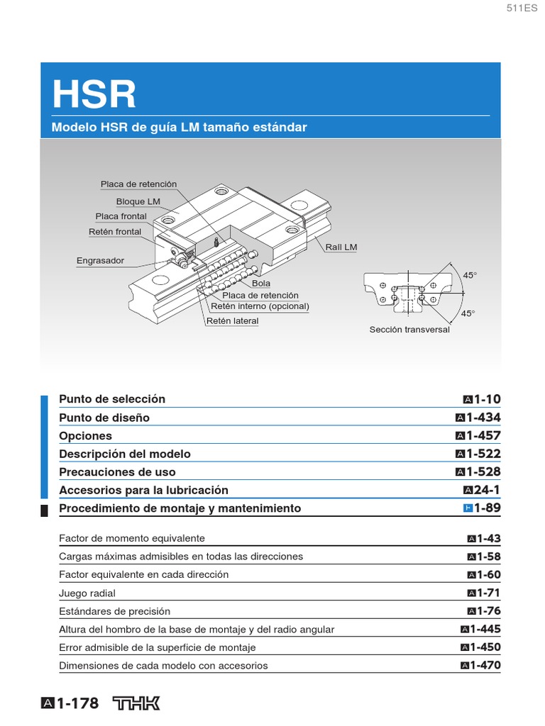 Serie HSR | PDF | Tornillo | Rigidez