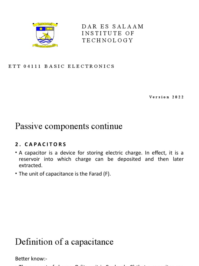 Basic Electronics notes-CAPACITORS | PDF | Capacitor | Electromagnetism