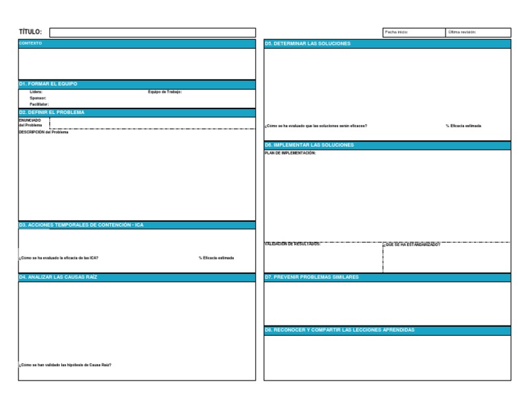 Formato 8d Ejemplo Pdf