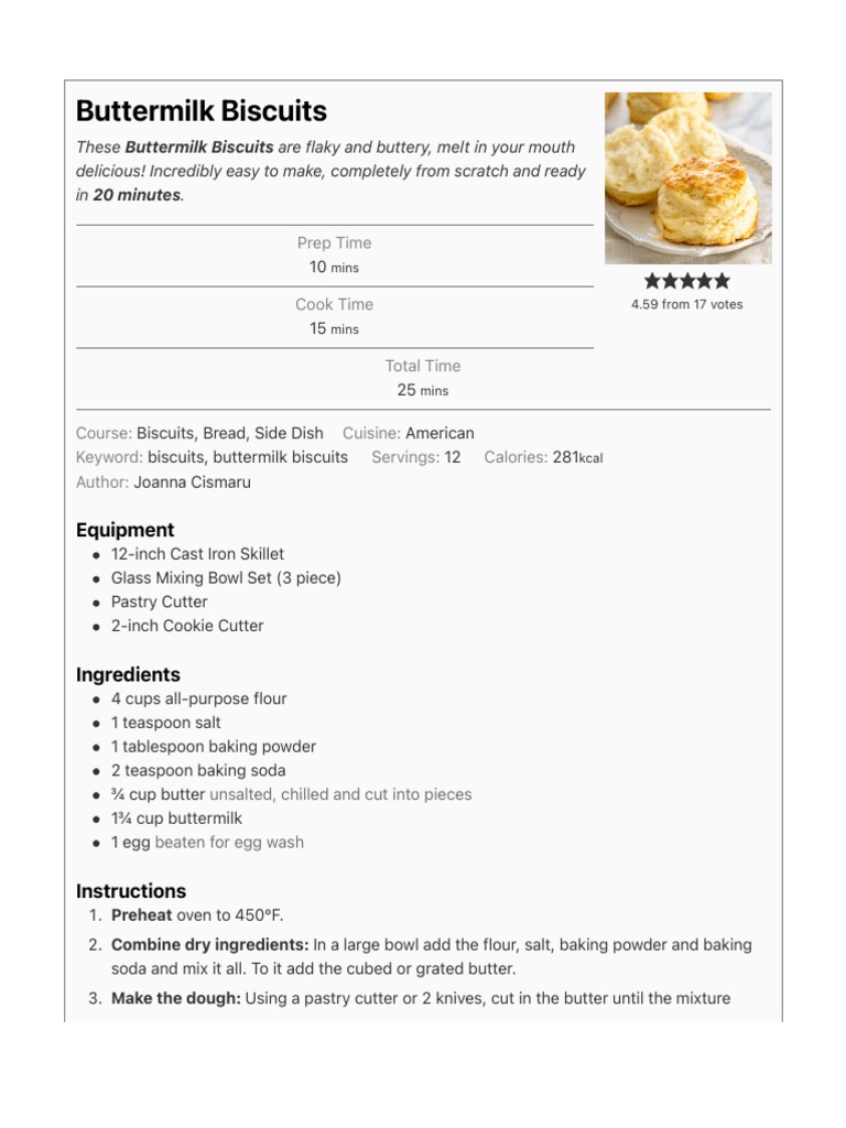 Buttermilk Biscuits - Jo Cooks | PDF | Fat | Biscuit