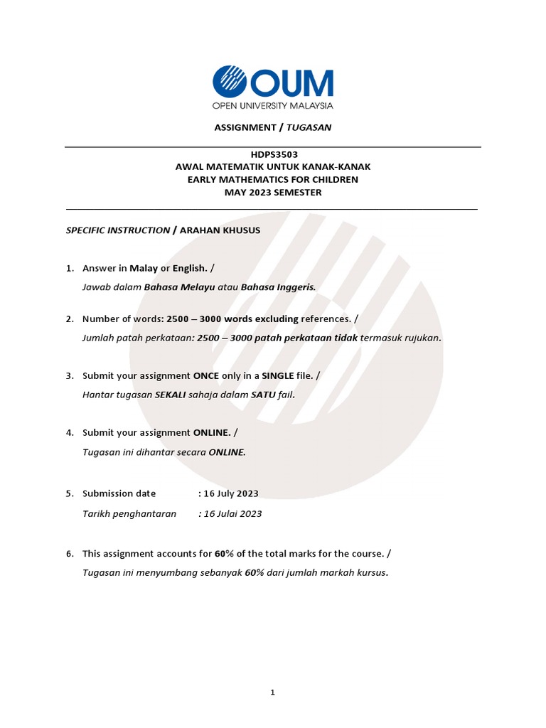 Hdps 3503 Awal Math | PDF