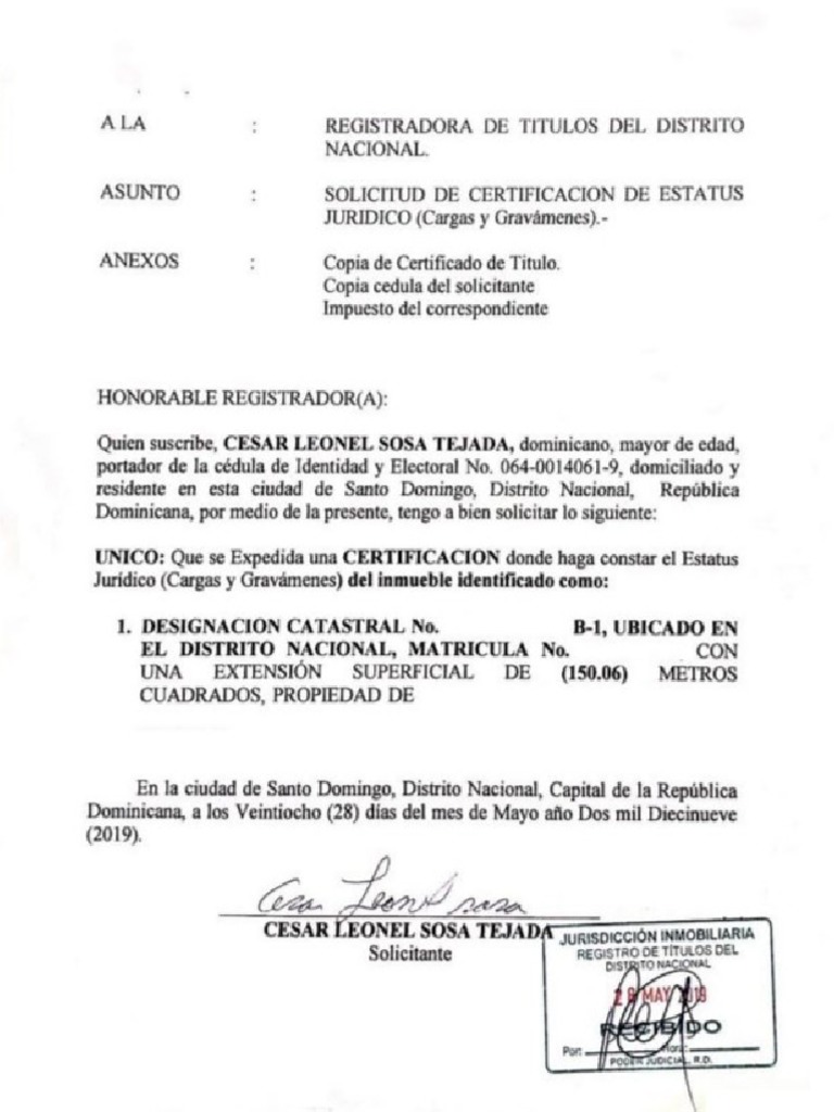 Certificación de Estatus Jurídico | PDF