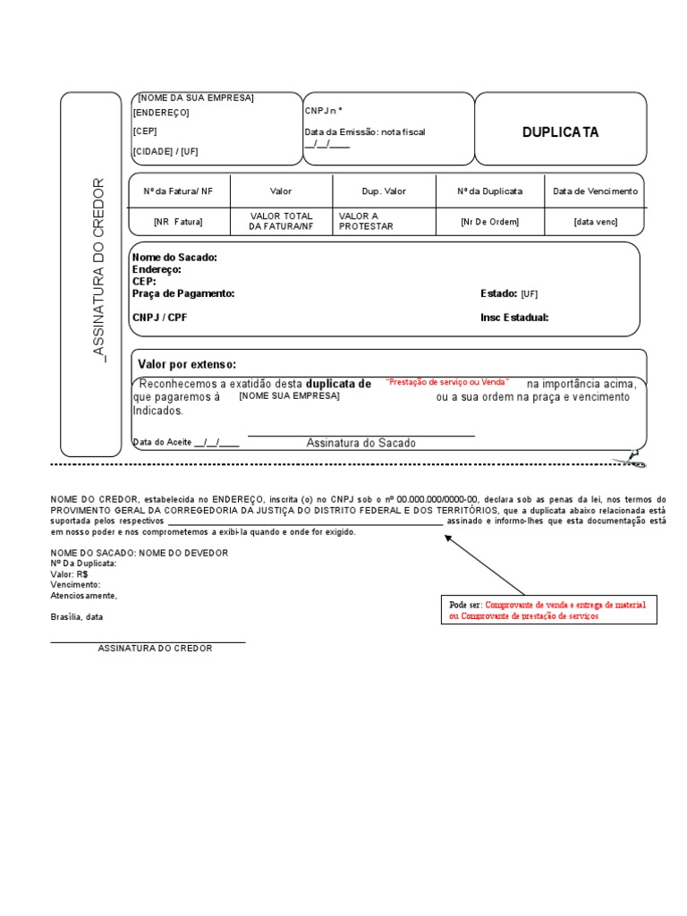 Modelo de Duplicata | PDF