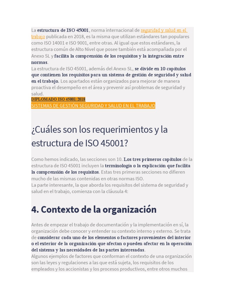 Estructura Iso 45001 | PDF | Planificación | Business