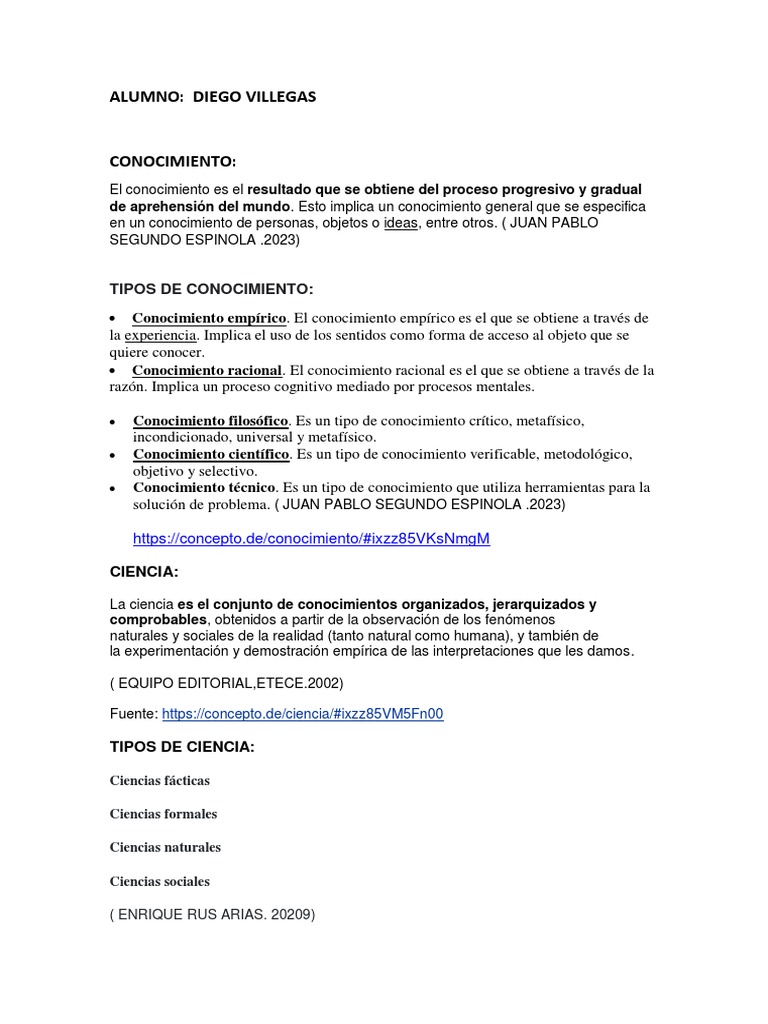 DEFINICIONES Tarea | PDF | Conocimiento | Empirismo