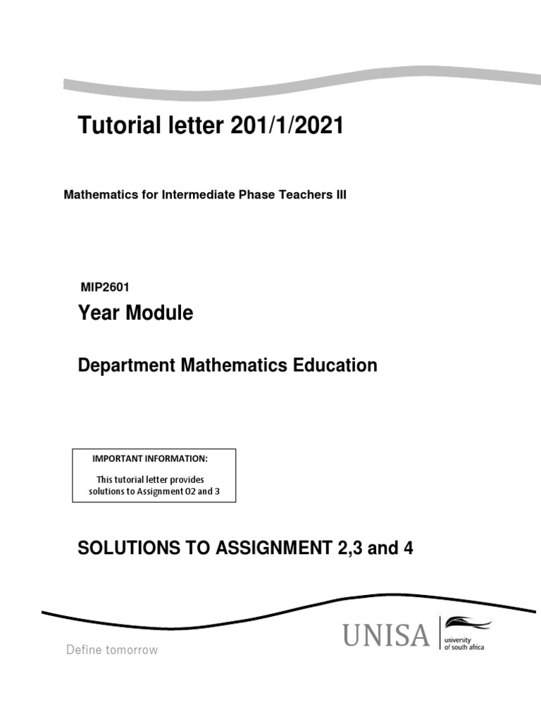 Mip2601assignment 2, 3 and 4 Memo 2021 | PDF | Shape | Area
