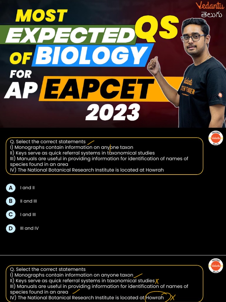 Most Expected Qs For EAPCET-AK | PDF | Cell (Biology) | Polymerase Chain Reaction