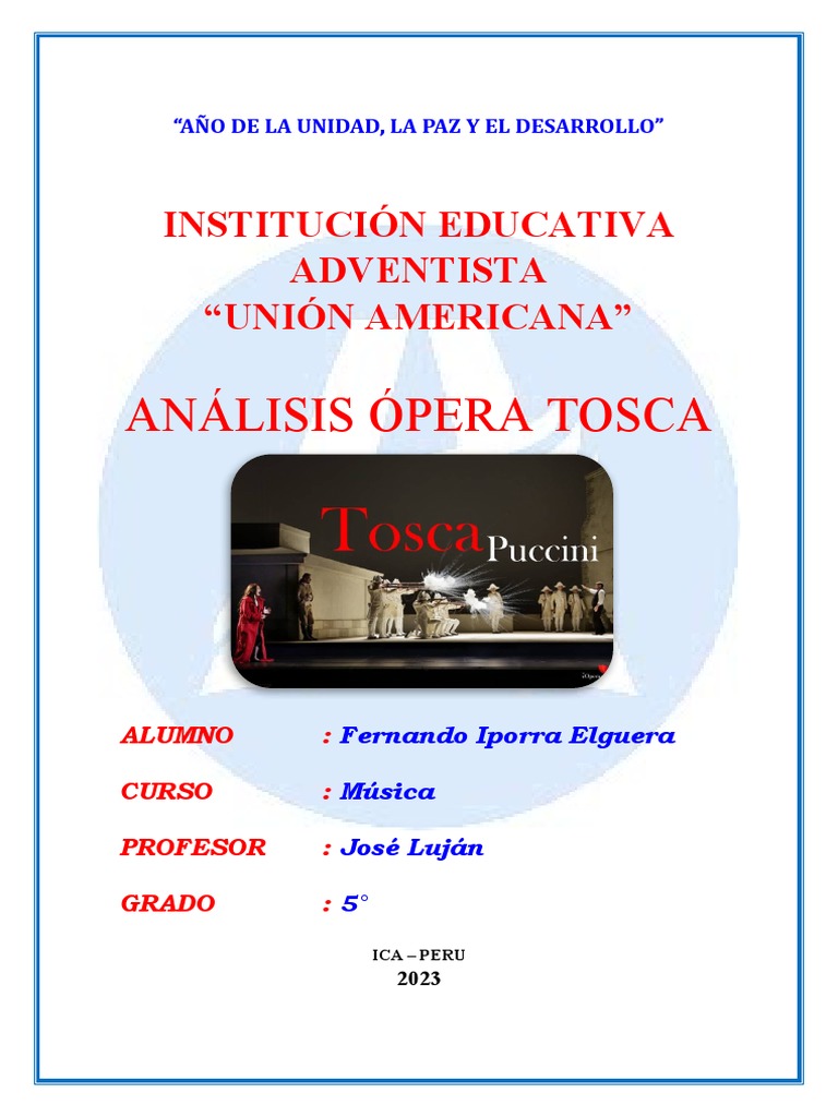 Análisis de la Ópera Tosca de Puccini | PDF | Composiciones musicales ...