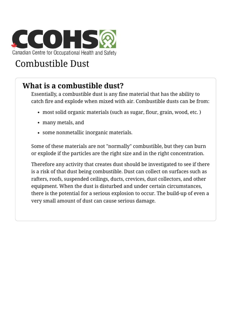 Combustible Dust | PDF | Explosion | Combustion