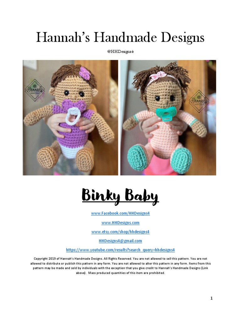 Binky Baby Pattern UPDATE | PDF | Crochet | Crafts
