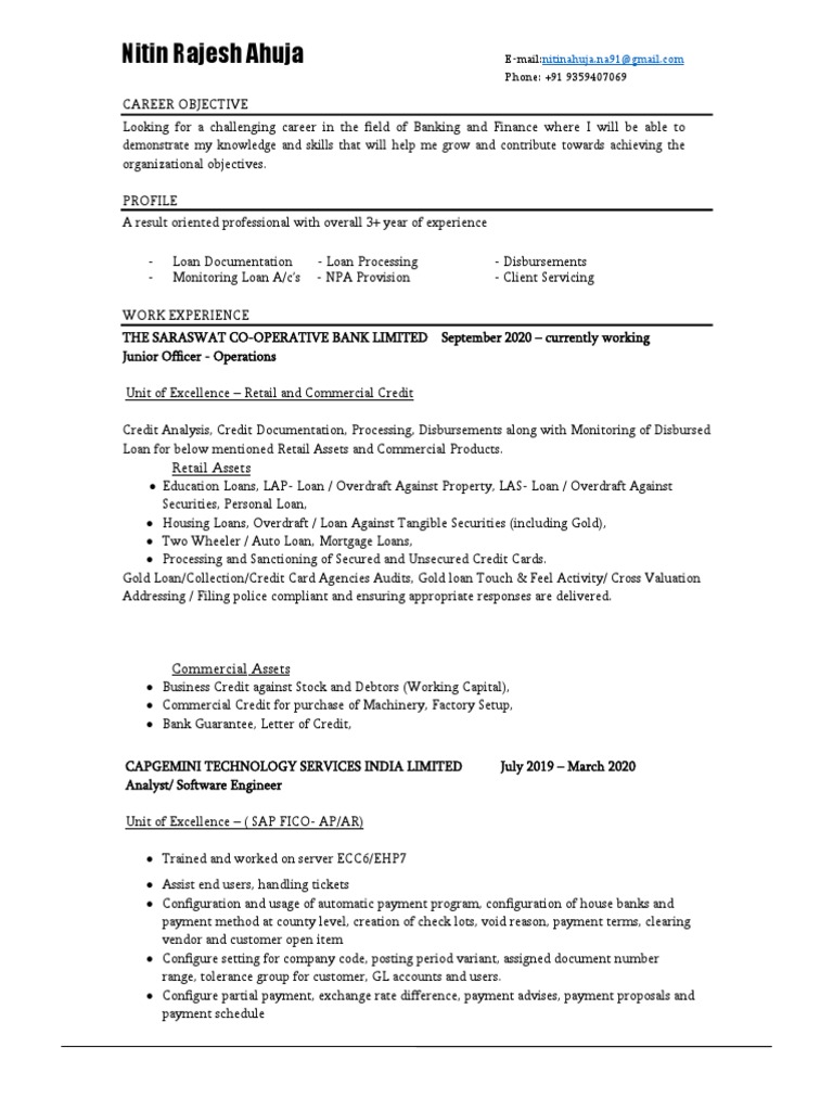 Nitin Rajesh AhujaE | PDF | Loans | Credit