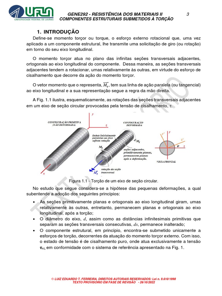 Análise de Barras Prismáticas na Torção | PDF | Estresse (Mecânica ...