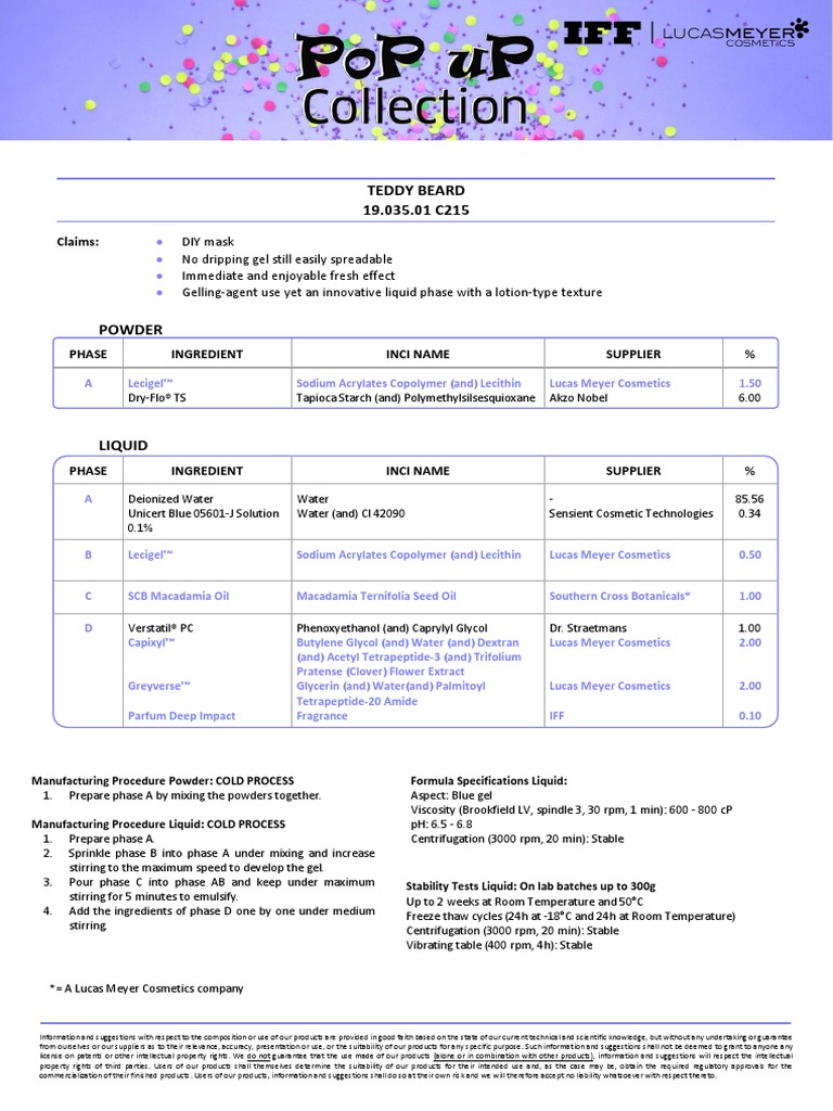 Teddy Beard 19.035.01 C215 | PDF | Chemistry | Chemical Substances