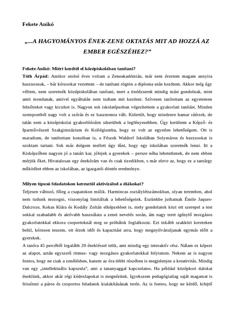 Fekete Aniko-Toth Arpad | PDF