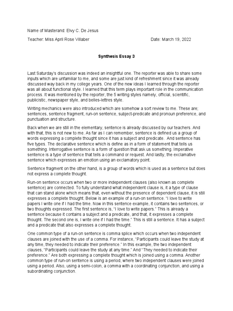 Synthesis 3 Functional Style | PDF | Grammatical Number | Sentence ... Synthesis 3 Functional Style | PDF | Grammatical Number | Sentence ...