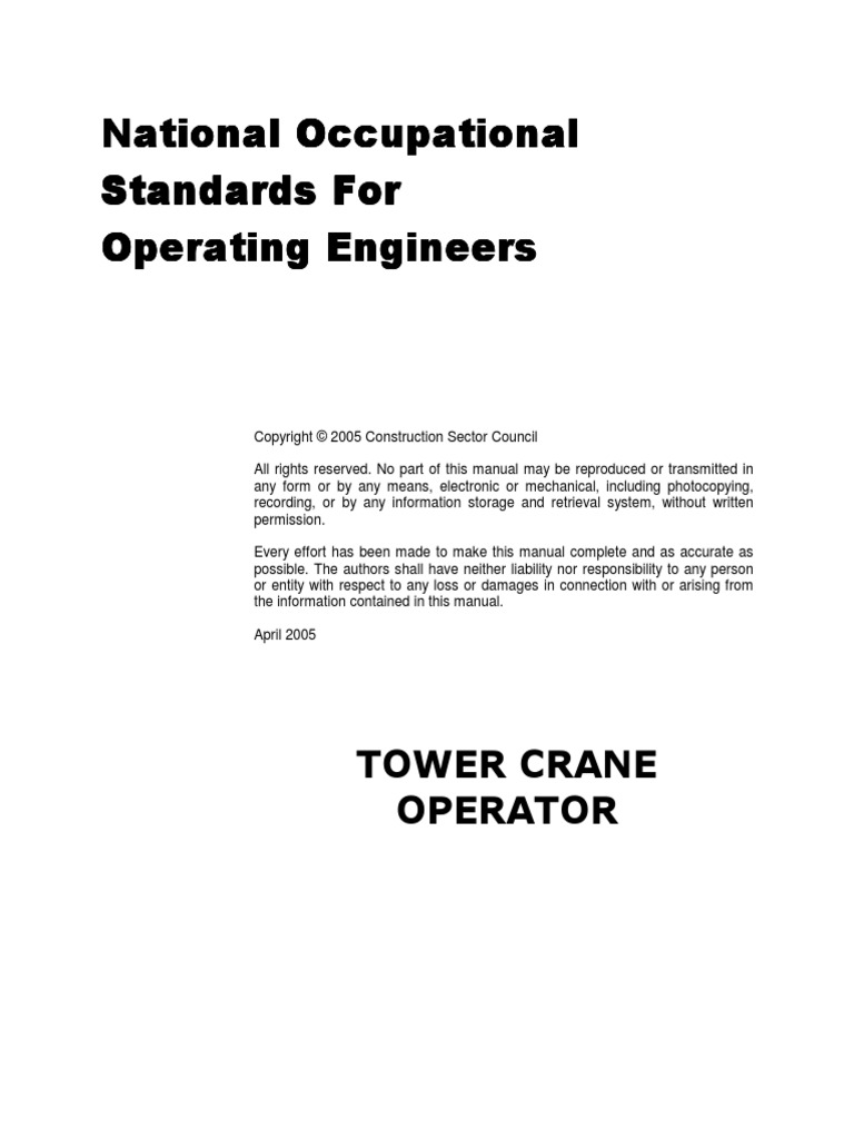 CSC Tower Crane Operator Final Apr 19 05 | PDF | Personal Protective ...