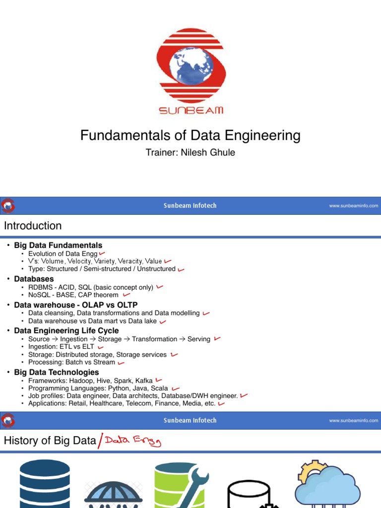 Data Engineering Fundamentals | PDF | Apache Hadoop | Apache Spark
