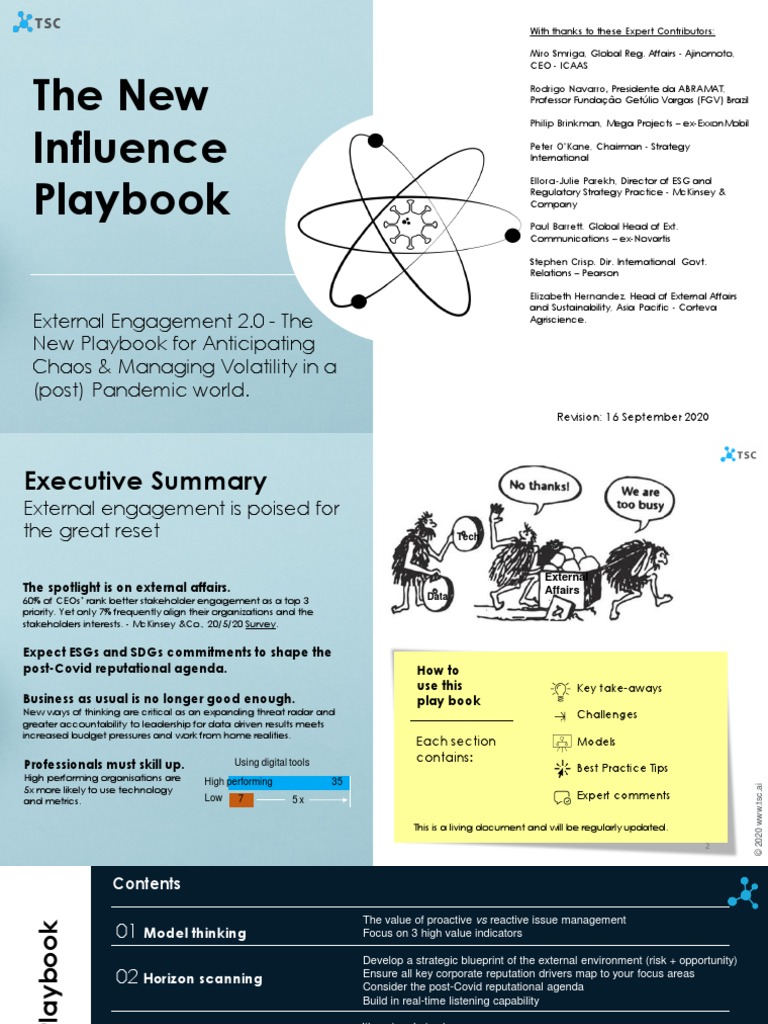 The New Influence Playbook | PDF | Reputation | Risk