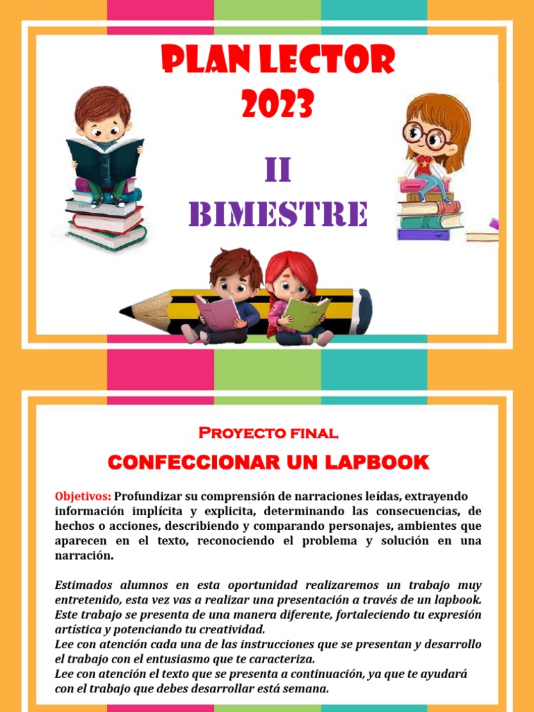 Proyecto de Plan Lector Lapbook | PDF