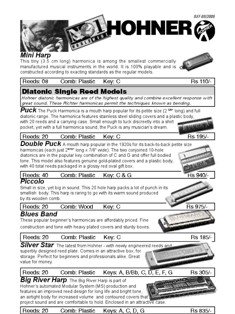 Hohner Models | PDF | Harmonica | Music Theory