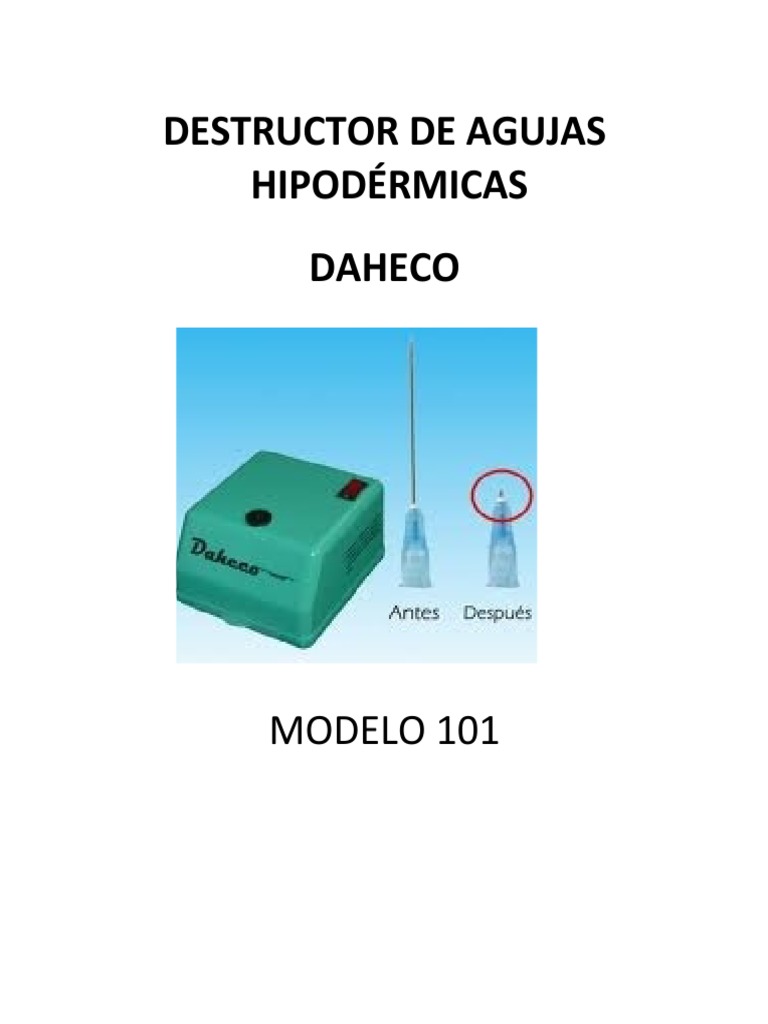 Manual Destructor De Agujas Daheco Pdf