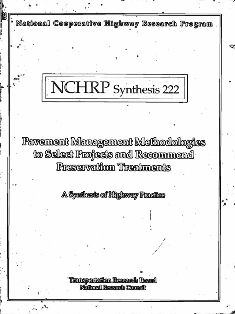 NCHRP Syn 222 | PDF | Methodology | Life Cycle Assessment