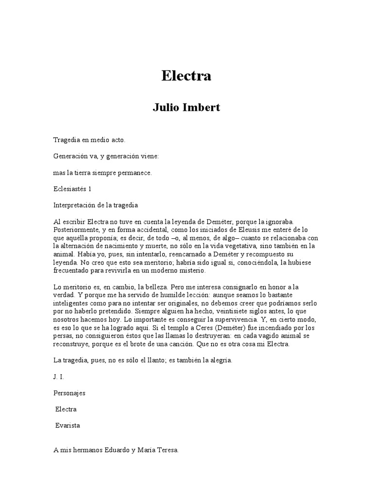 Imbert, Julio.-Electra | PDF