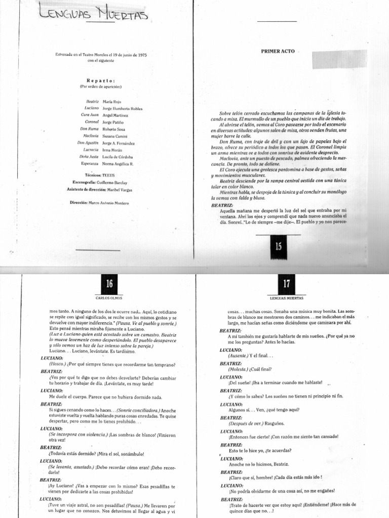 Carlos Olmos. Lenguas Muertas | PDF