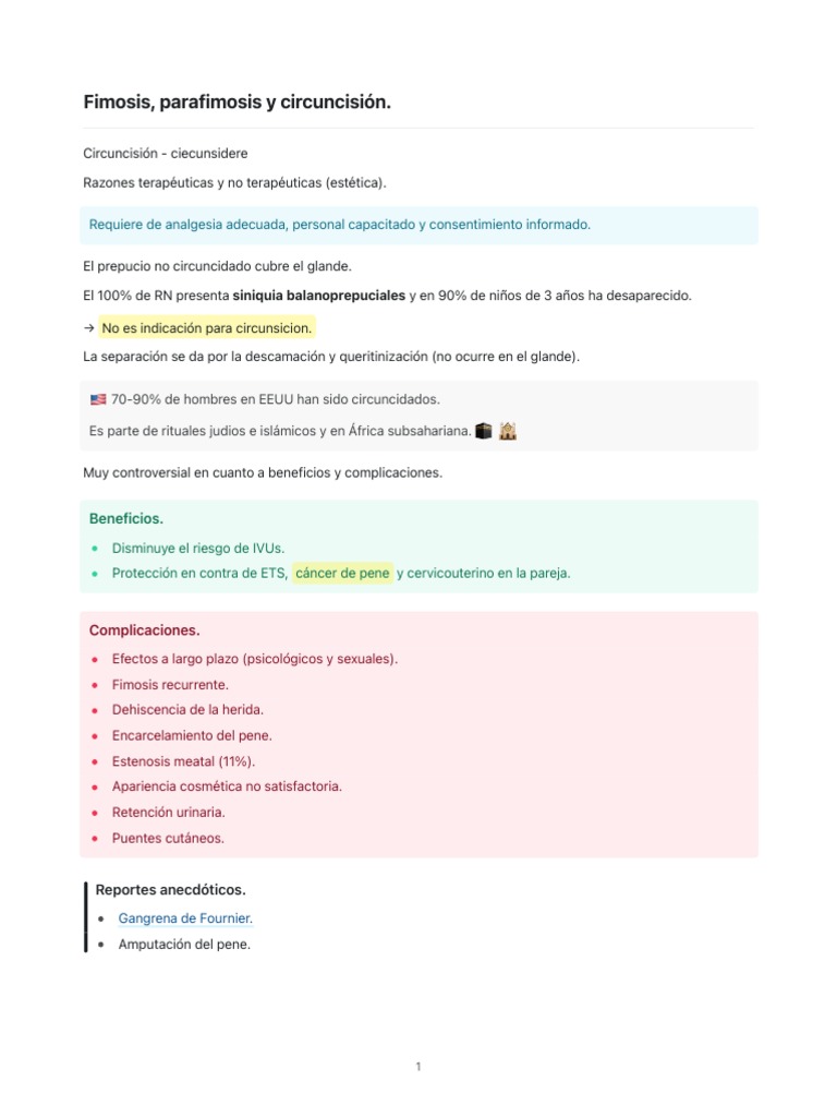 Fimosis, Parafimosis y Circuncisión: Guía Completa | PDF | Circuncisión ...