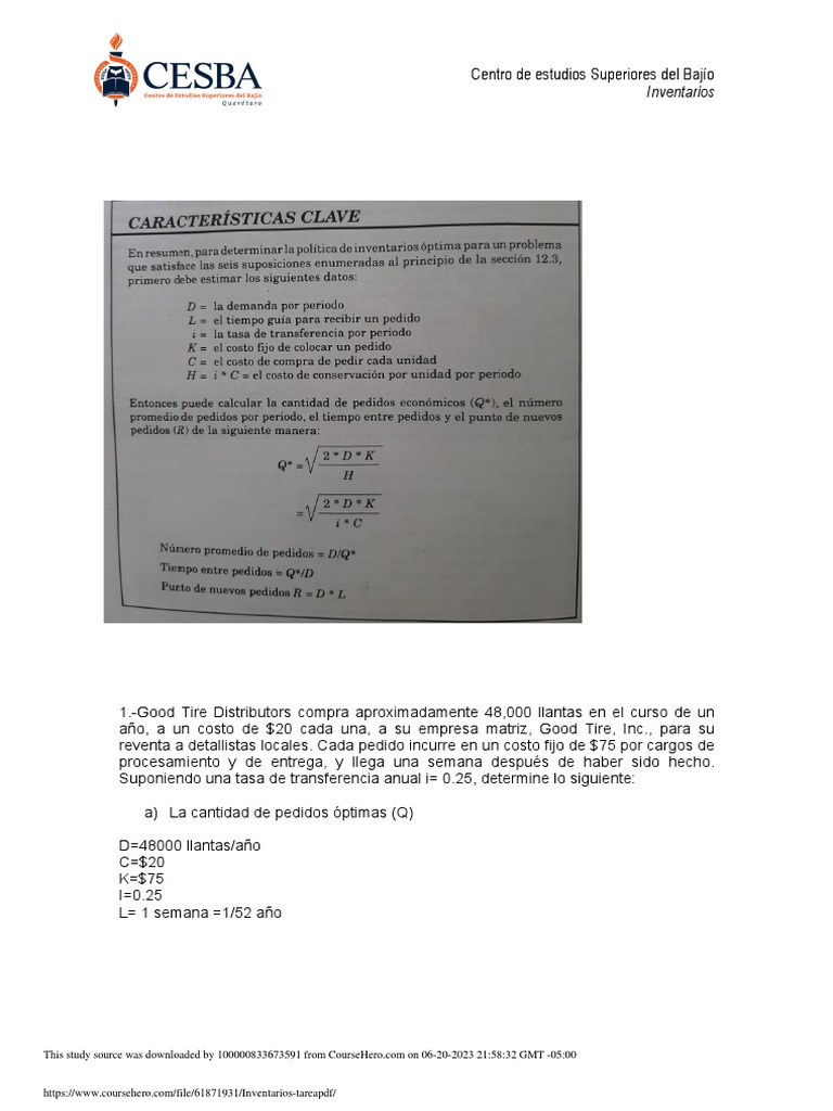 Inventarios Tarea PDF | PDF