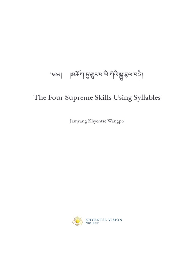 The Four Supreme Skills Using Syllables | PDF | Chakra | Vajrayana