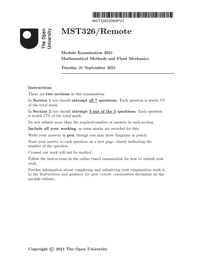 MST326 202109 | PDF | Fluid Dynamics | Fluid Mechanics