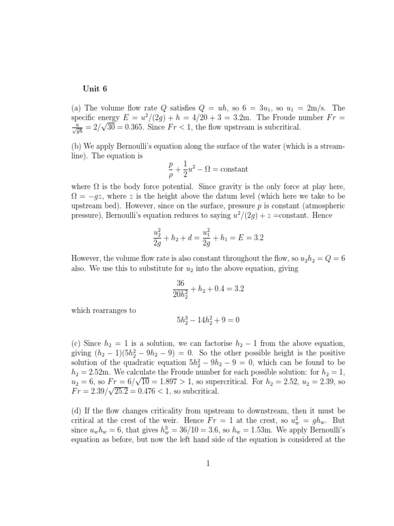 MST326 TMA03: Fluid Dynamics Analysis | PDF | Physics | Mechanics