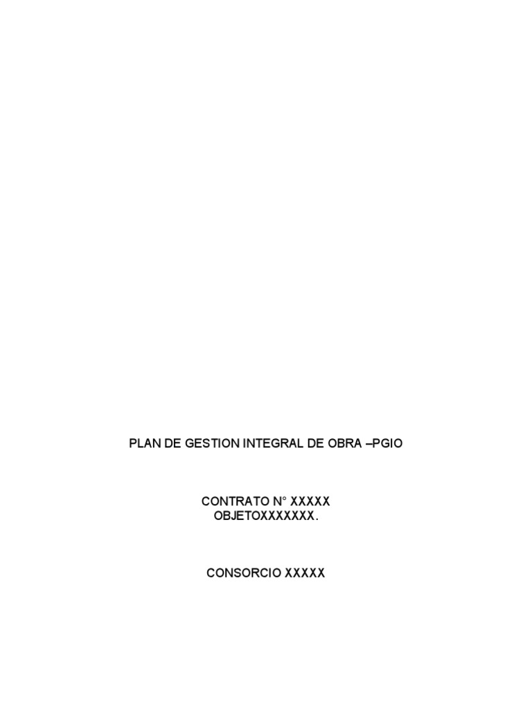 Plan de Gestion Integral de Obra | PDF