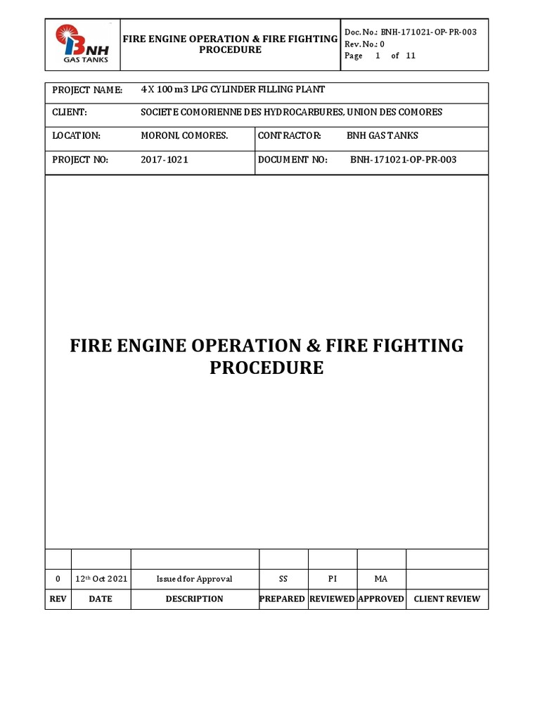 BNH-171021-OP-PR-003 - R0 - Fire Engine Operation & Fire Fighting ...