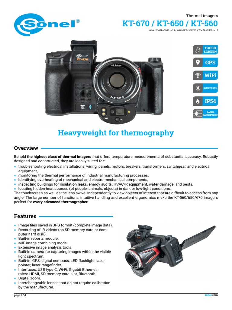 Datasheet KT-670-650-560 EN v4.04 | PDF | Thermography | Equipment
