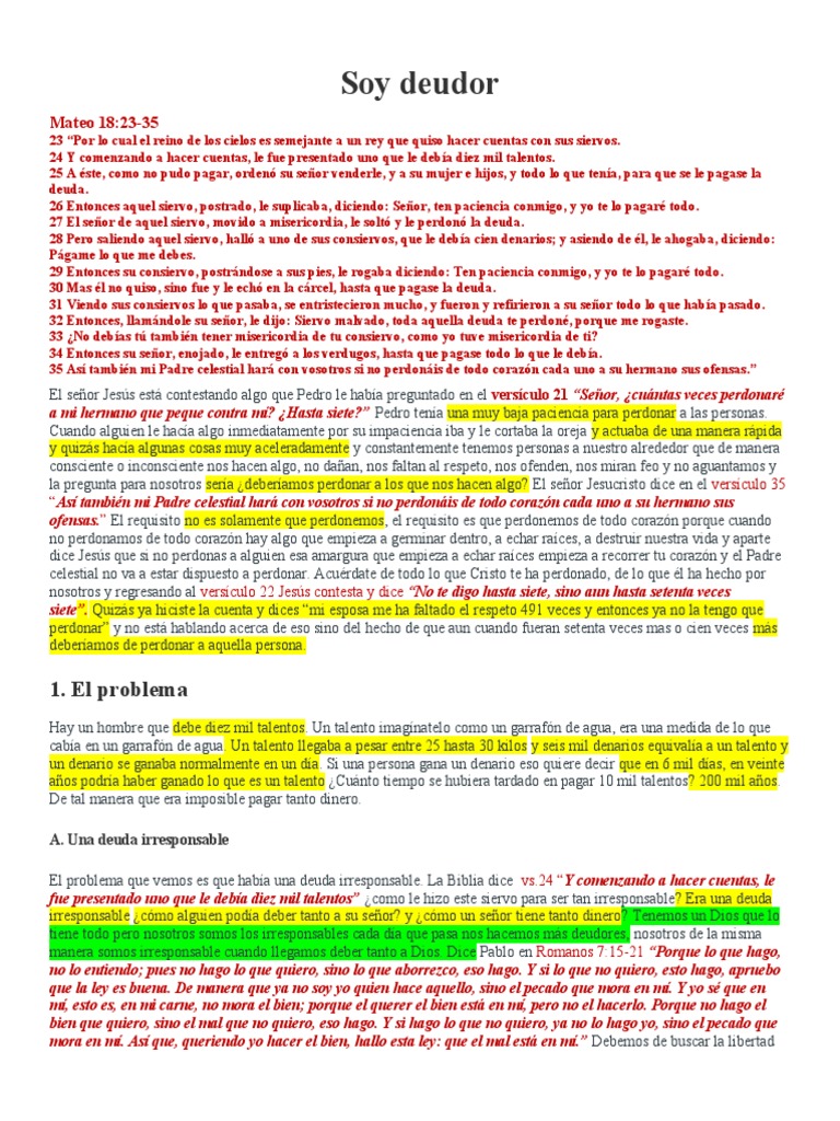 Soy Deudor | PDF | Cristo (título) | Perdón