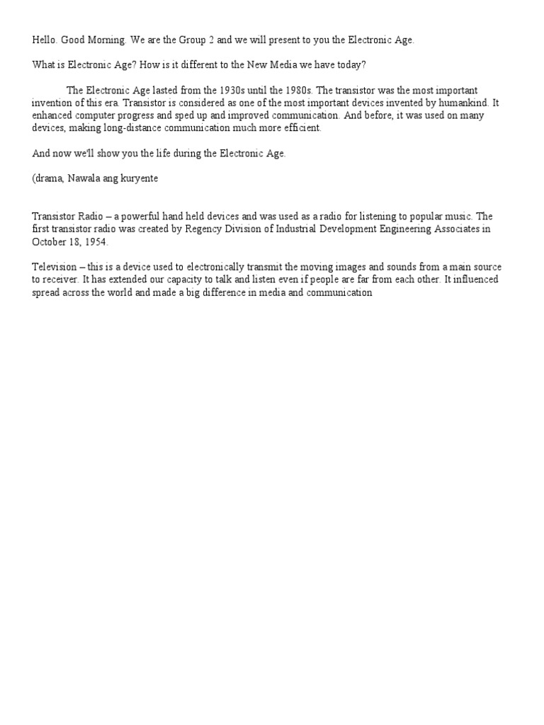 Mil Electronic Age | PDF