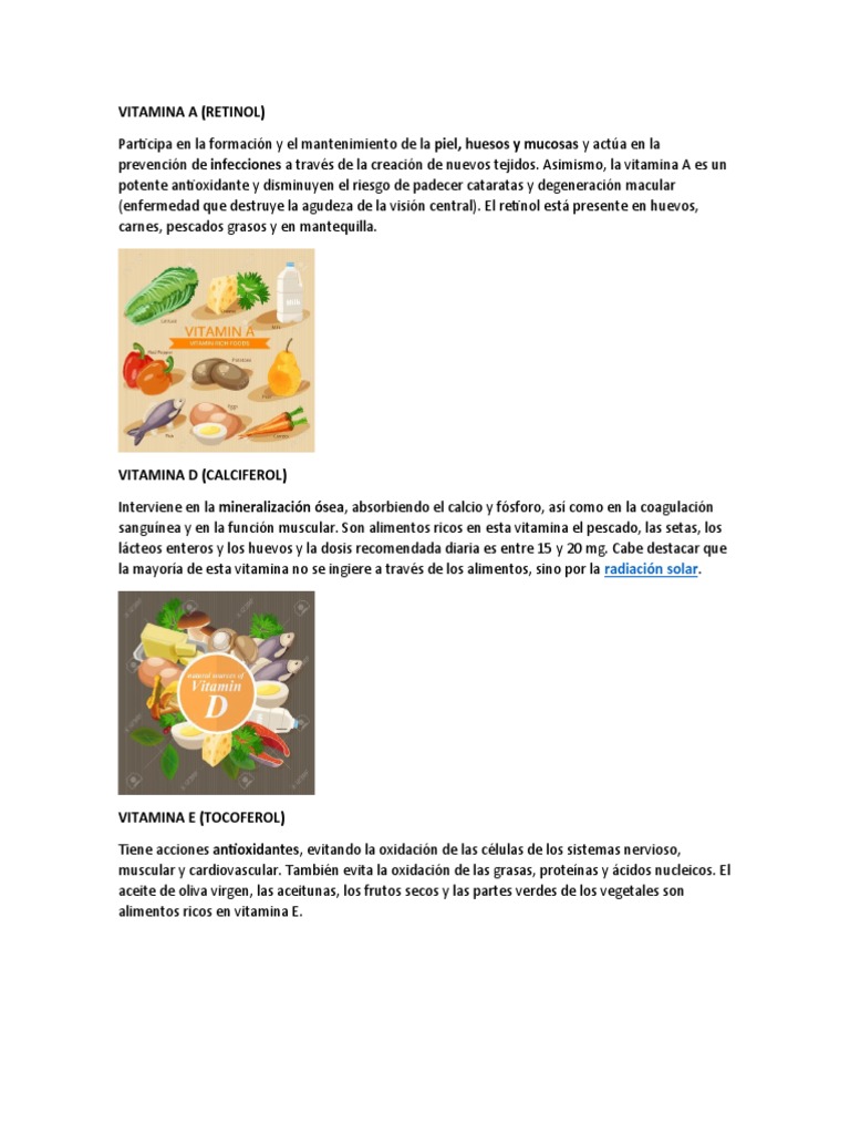 Vitaminas | PDF | Vitamina | Alimentos
