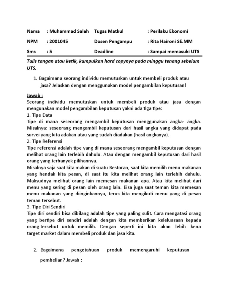 Perilaku Konsumen Pertemuan 4 Sms 5 | PDF