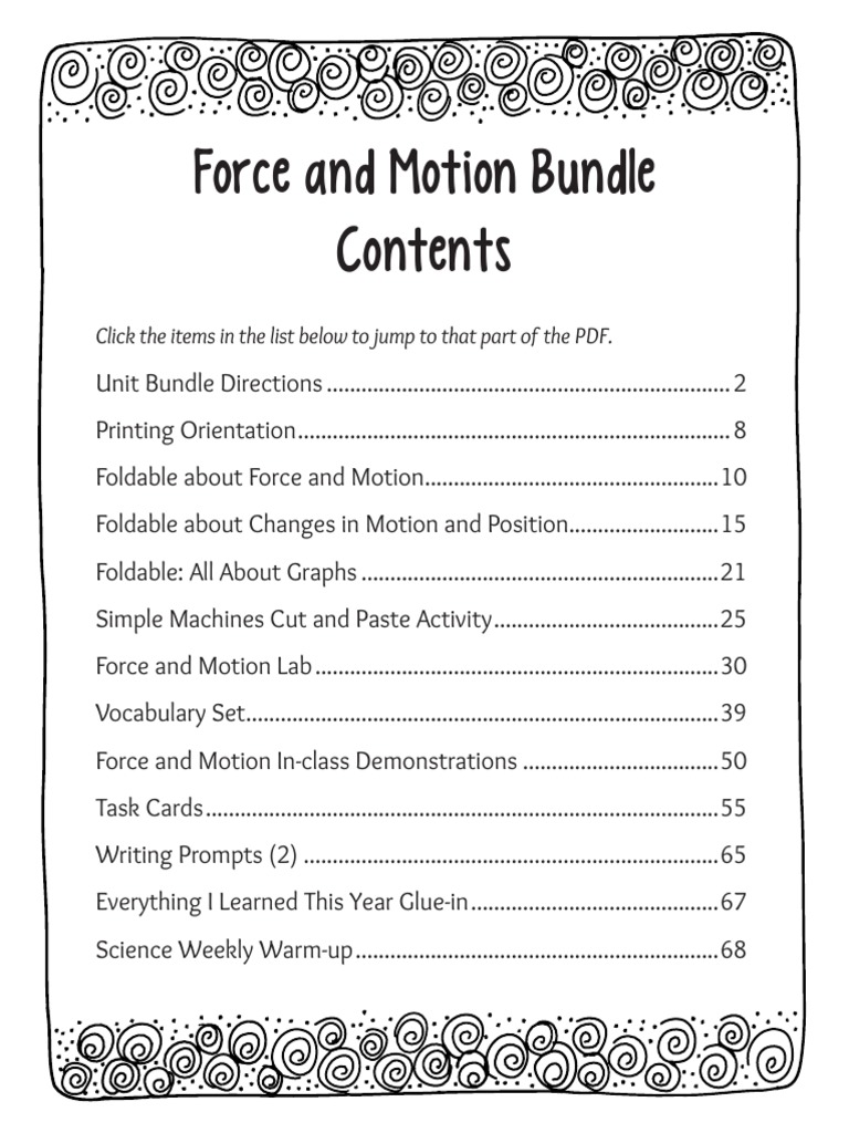 Force and Motion Bundle | PDF | Force | Potential Energy