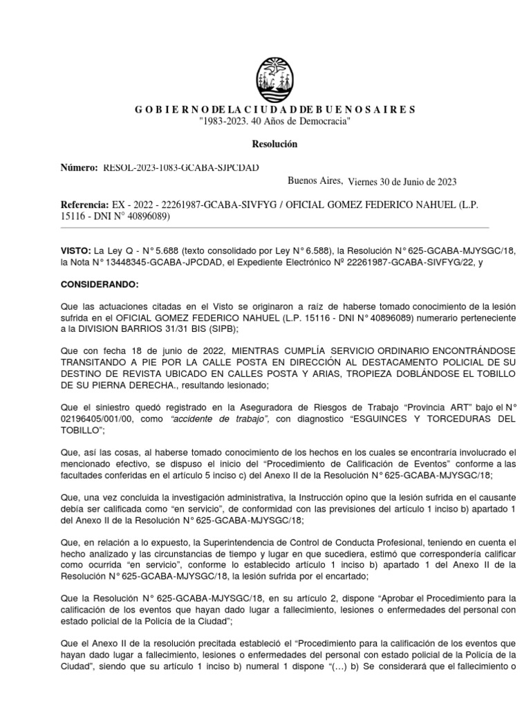 RS 2023 1083 Gcaba Sjpcdad | PDF | Policía | Gobierno