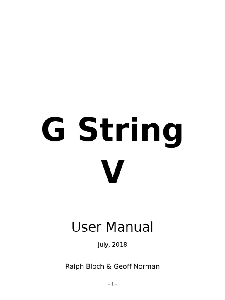 G String v5 User Manual | PDF | Computer File | Computing
