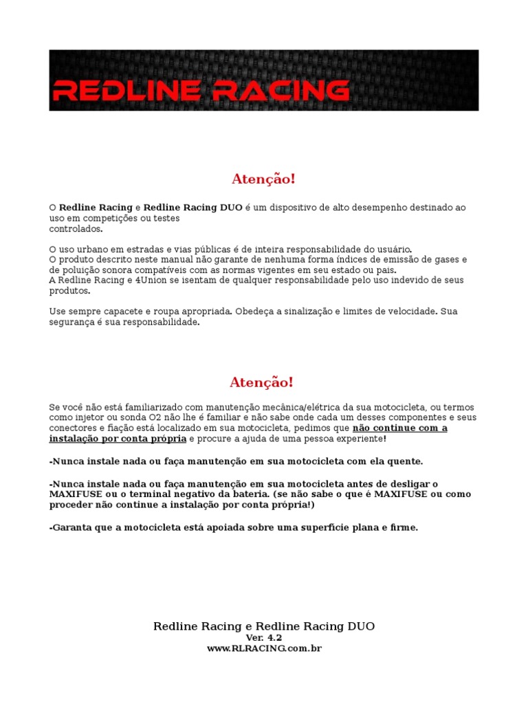 Manual Redline | PDF | Motores | Motocicleta
