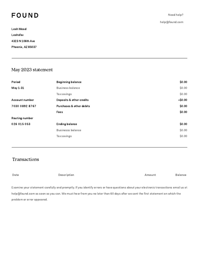 May 2023 Bank Statement Summary | PDF