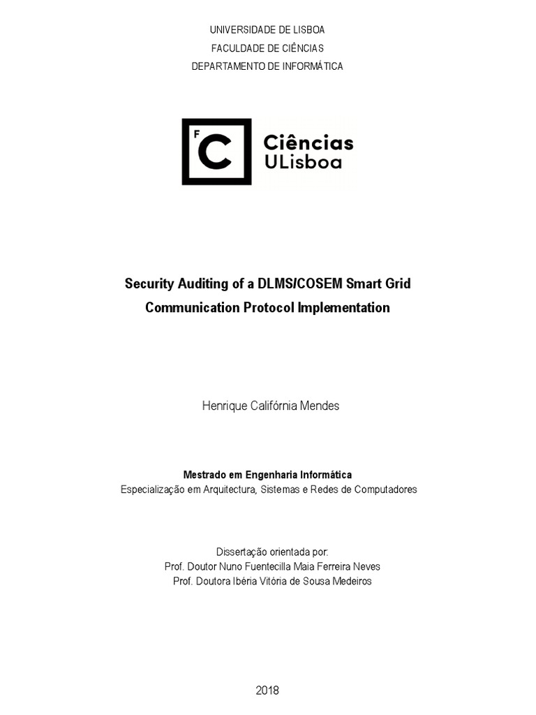 Security Auditing of A DLMS-COSEM Smart Grid Communication Protocol ... Security Auditing of A DLMS-COSEM Smart Grid Communication Protocol ...